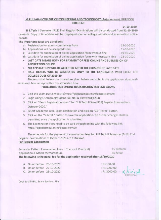 G PULLAIAH COLLEGE OF ENGINEERING & TECHNOLOGY