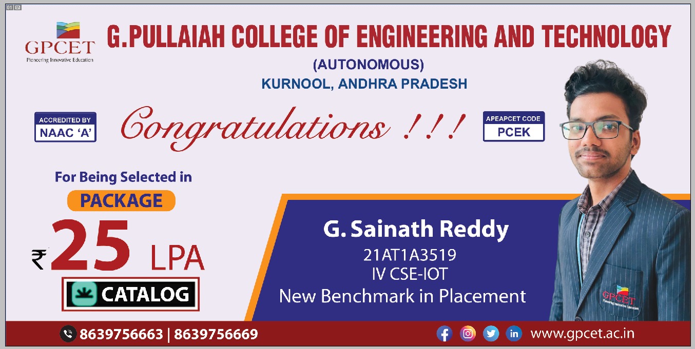 G PULLAIAH COLLEGE OF ENGINEERING & TECHNOLOGY